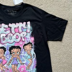 Betty Boop | Tops | Betty Boop Shirt Black Short Sleeve Graphic Tee T ...